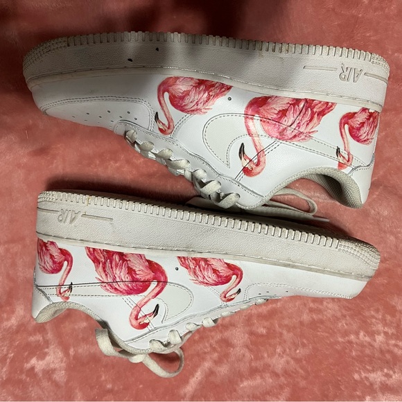Nike | Shoes | Custome Nike Air Forces White And Pink Flamingo | Poshmark